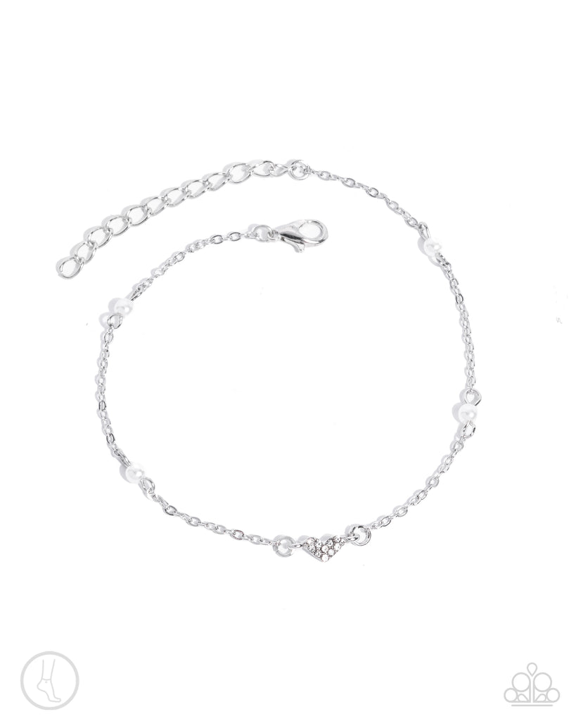 Paparazzi "Ladylike Loop" White Anklet Bracelet