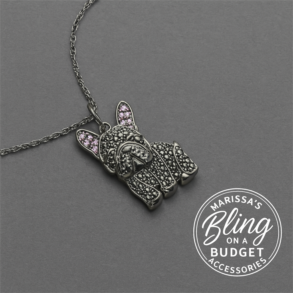 "Frenchies Have All The Flavor" Black Necklace
