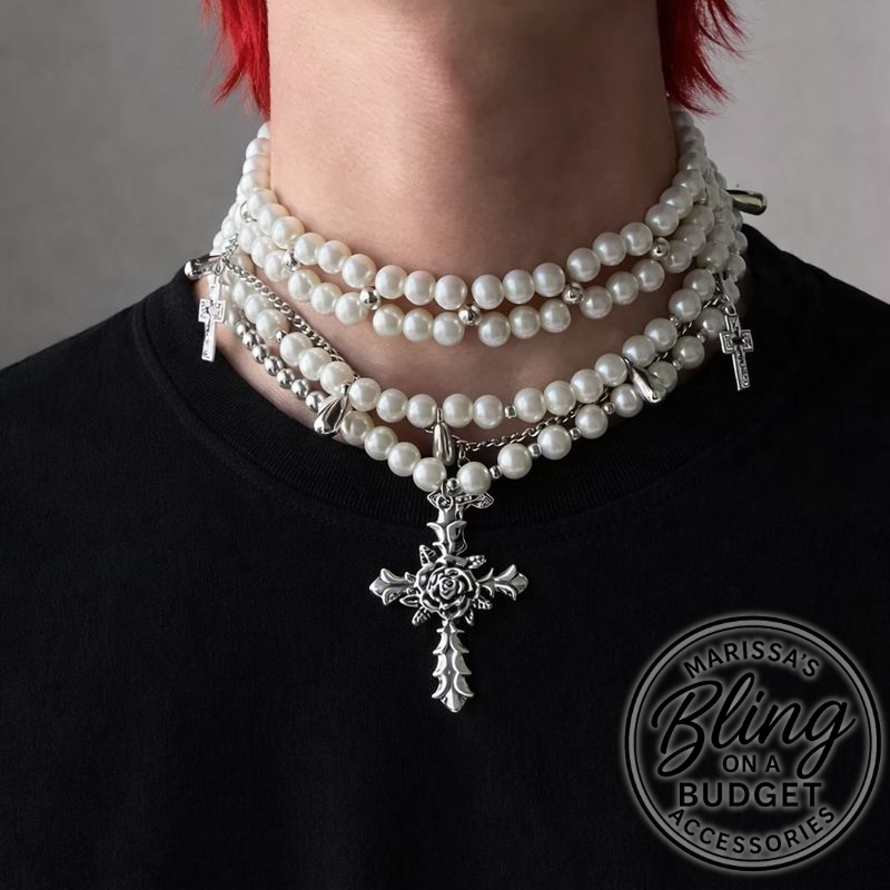 "Building My Faith" White Choker Necklace Set