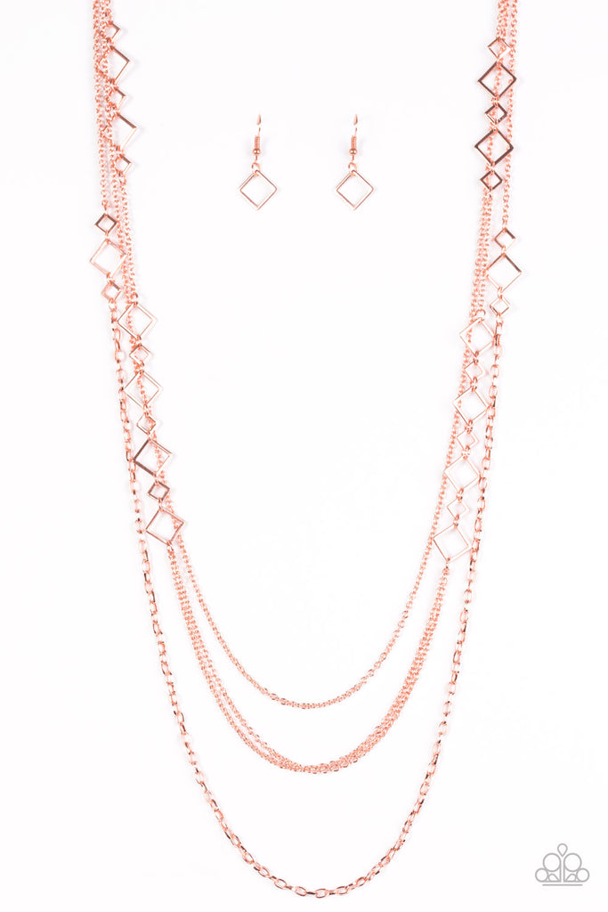 Paparazzi "Hey, Hotshot!" Copper Necklace & Earring Set