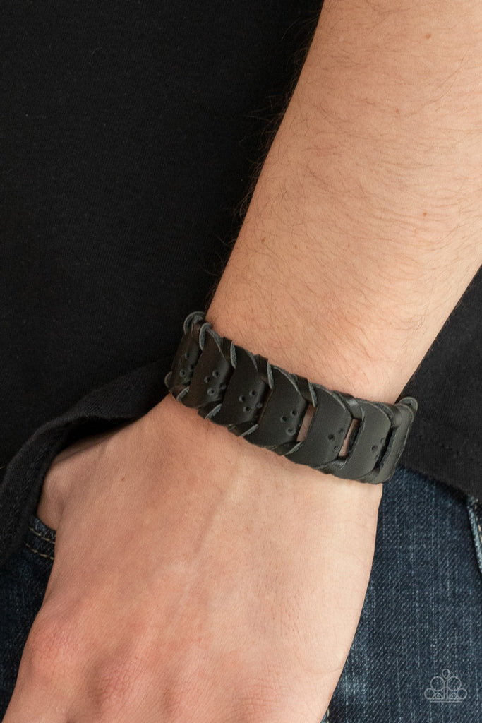Paparazzi "Knocked For A Loop" Black Urban Mens Bracelet