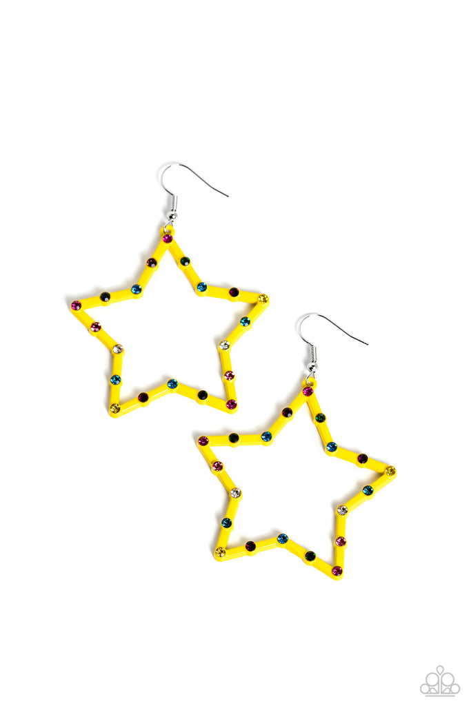 Paparazzi "Confetti Craze" Yellow Earrings