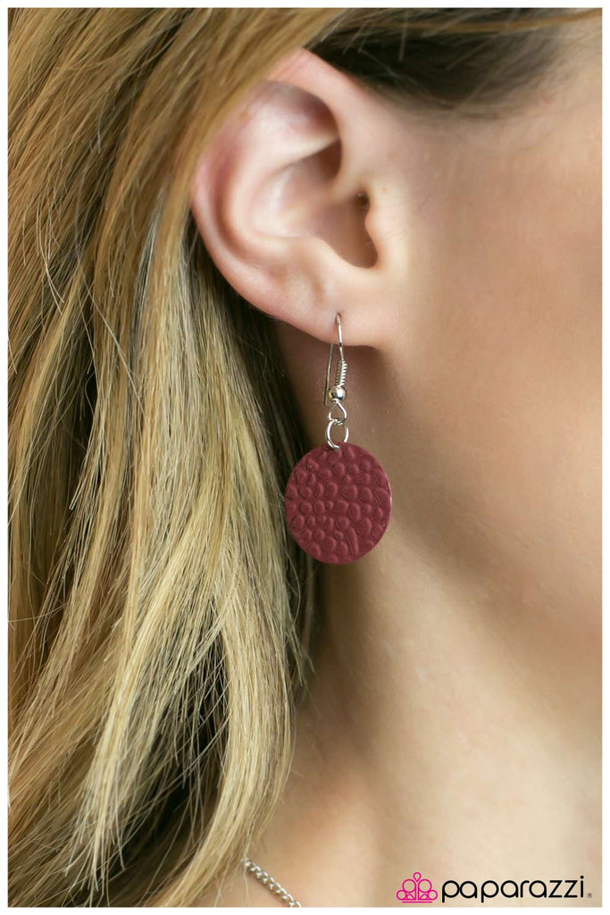 Paparazzi "Deep In The Woods" Marsala Necklace & Earring Set