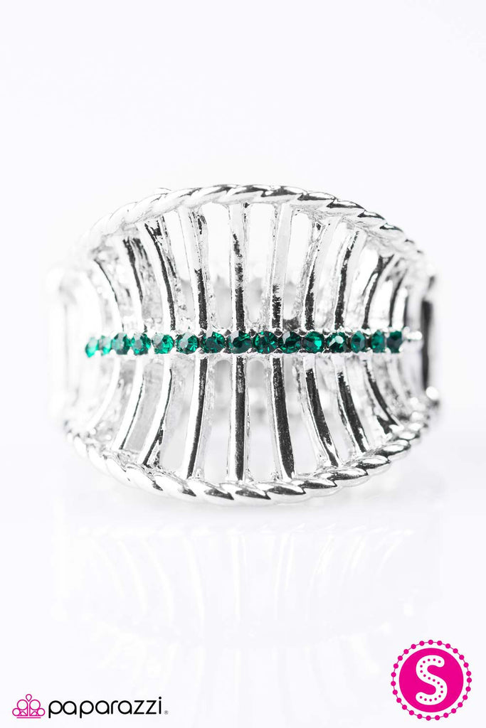 Paparazzi "Diamond Corsets - Green" ring